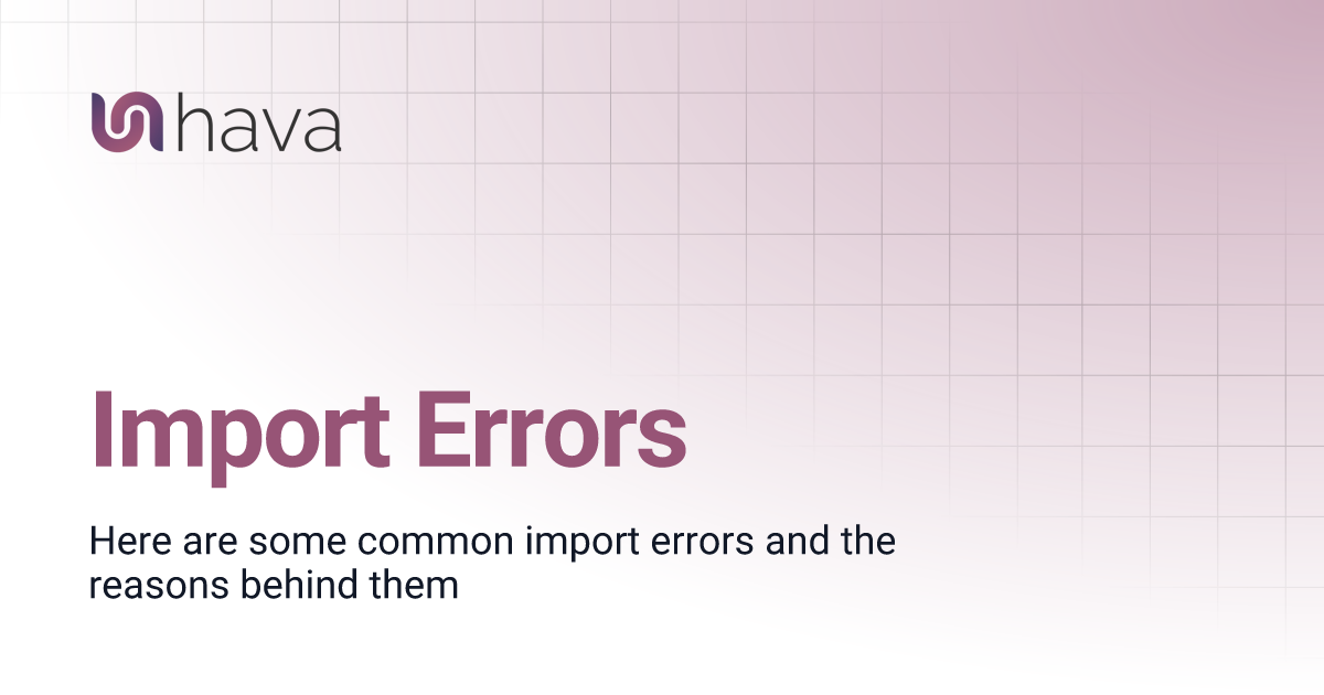 Import Errors | Documentation