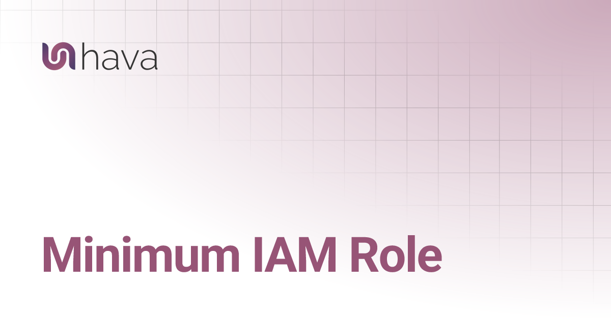 Minimum IAM Role | Documentation